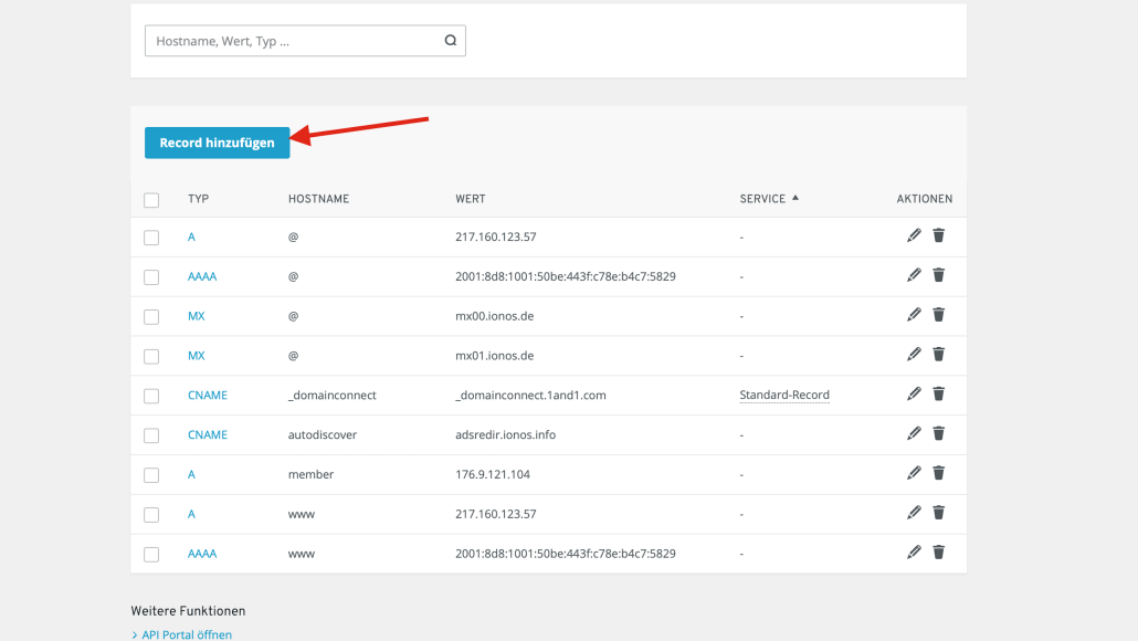 DNS Verbindung bei IONOs - Mentortools Support